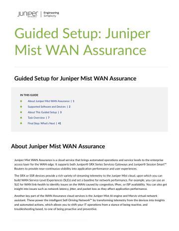 Juniper Mist WAN Assurance Guide | Manualzz