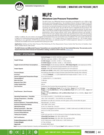 ACI A/MLP2-D10-W-B-A-A-0P Data Sheet | Manualzz