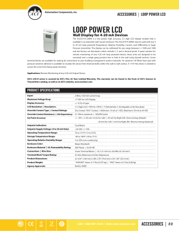 ACI A/LCD-DISPLAY Data Sheet | Manualzz