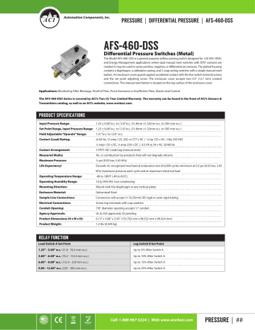 ACI A/AFS-460-DSS Data Sheet | Manualzz