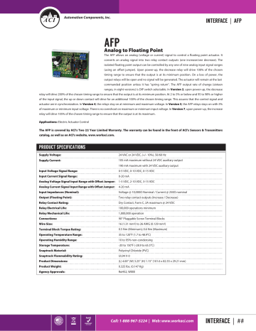 ACI AFP Data Sheet | Manualzz