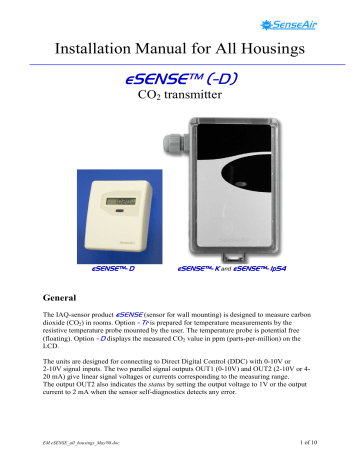 ACI ESENSE-R-LCD Product Instruction | Manualzz