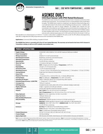 ACI ASENSE-D-REL Data Sheet | Manualzz