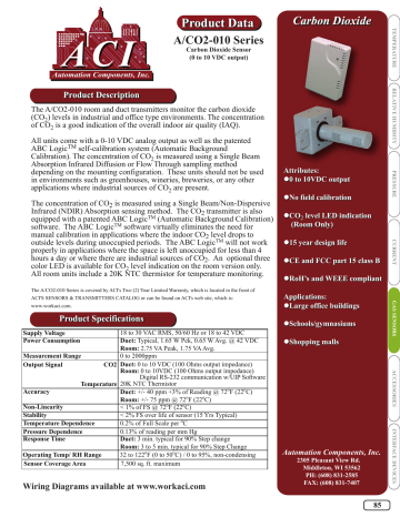 ACI CO2-010-D Data Sheet | Manualzz