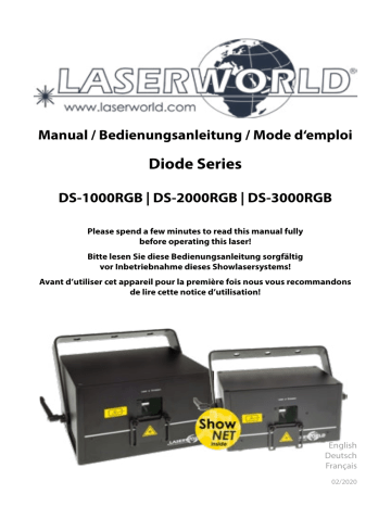 Laserworld DS-3000 ShowNET RGB Laser Owner's Manual | Manualzz