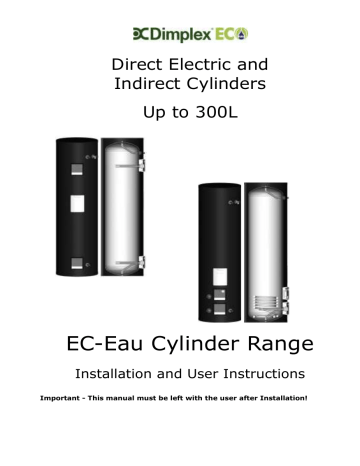 Dimplex ECSd125-580 125L Direct Cylinder Instruction manual | Manualzz