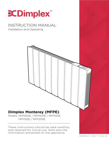 Dimplex MFP200E Monterey Panel Heater Instruction manual | Manualzz