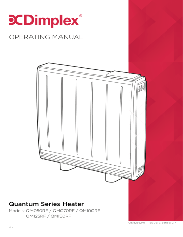 Dimplex QM100RF Quantum RF HHR Storage Heater Operating instructions ...