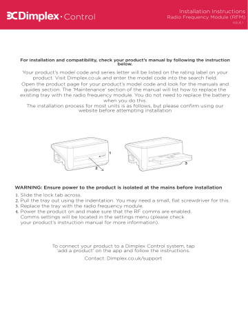 Dimplex RFM Radio Frequency Module Instruction manual | Manualzz