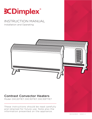 Dimplex DXC20TIE7 Contrast Convector Heaters Instruction manual | Manualzz