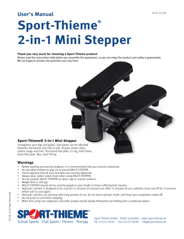 Sport-Thieme Mini-Stepper 2 i 1 User's Manual | Manualzz