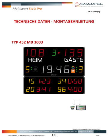 Stramatel Anzeigetafel "452 MB 3003" Bedienungsanleitung | Manualzz