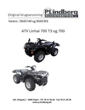 P. Lindberg ATV Linhai 700 CC 4x4 Brugervejledning | Manualzz