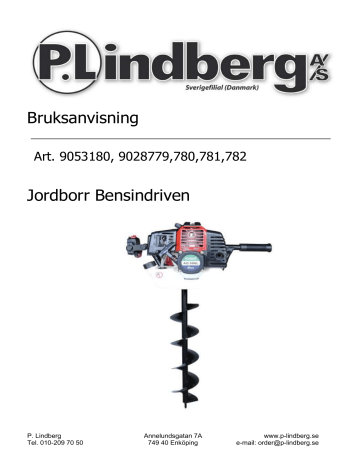 P. Lindberg Jordborr, 49cc Bruksanvisning | Manualzz