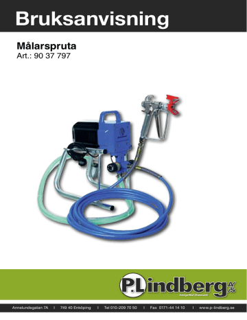 P. Lindberg Målarspruta, 200 bar Bruksanvisning | Manualzz