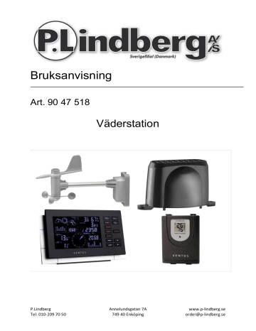 P. Lindberg Väderstation Bruksanvisning | Manualzz