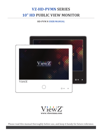 ViewZ VZ-PVM-Z1W5N 10” HD Public View Monitor User Manual | Manualzz