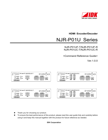 Idk NJR-P01UF-T-SM Command Guide | Manualzz
