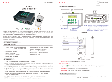 LTech LT-800 DMX Controller Owner's Manual | Manualzz