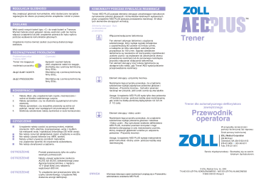 ZOLL aed plus Instrukcja obsługi | Manualzz