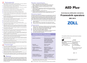 ZOLL aed plus instrukcja | Manualzz