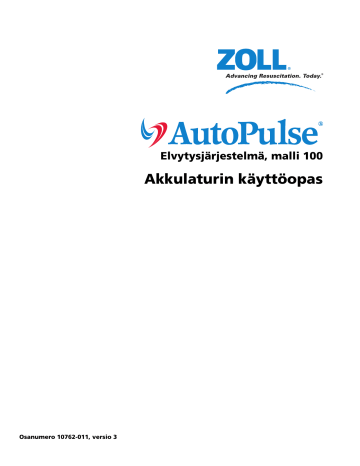ZOLL AutoPulse Resuscitation System Kasutusjuhend | Manualzz