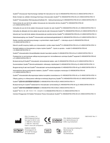 ZOLL Catheter Family Mode d'emploi | Manualzz