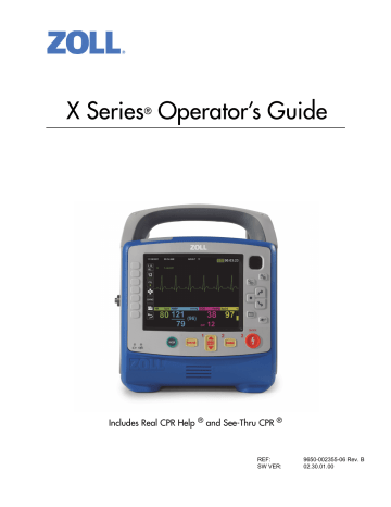 Zoll X Series for Hospital Transport Operator's Guide | Manualzz