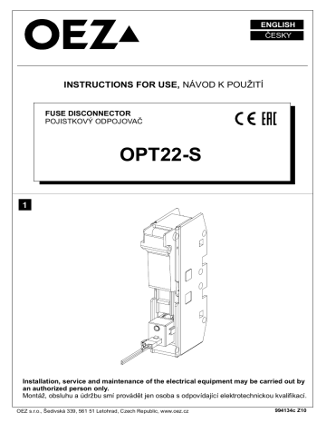 OEZ OPT22-1-S Fuse disconnector Mode d'emploi | Manualzz