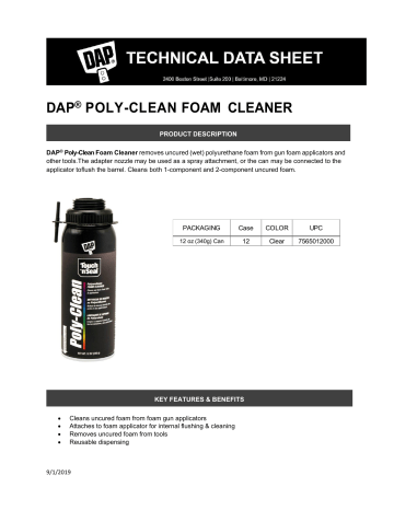 DAP Poly-Clean Product sheet | Manualzz