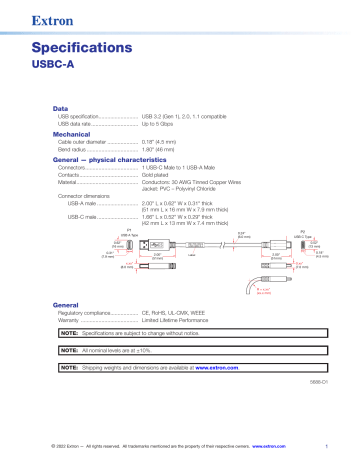 Extron USBC-A Specifications | Manualzz