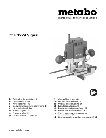 Metabo OF E 1229 SIGNAL router Mode d'emploi | Manualzz