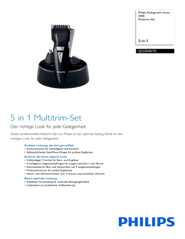 Philips QG3040/10 Multigroom series 3000 Multitrim-Set ...