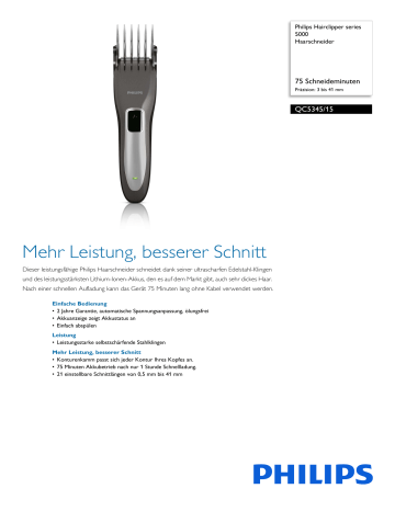Philips QC5345/15 Hairclipper series 5000 Haarschneider ...