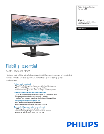 Philips 242S9JML/01 Monitor LCD Fisa de date a produsului | Manualzz