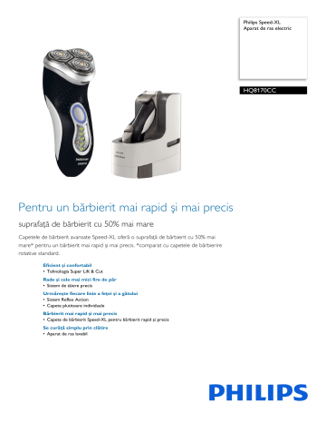 Philips HQ8170/21 Speed-XL Aparat de ras electric Fisa de date a ...