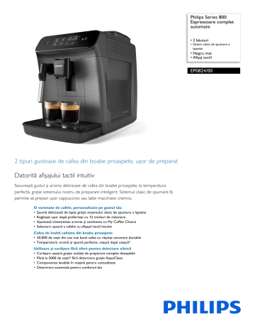 Philips EP0824/00 Series 800 Espressoare complet automate Fisa de date ...