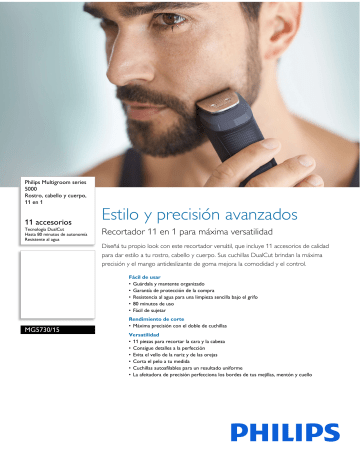 Philips MG5730/15 Multigroom series 5000 Rostro, cabello y cuerpo, 11 ...