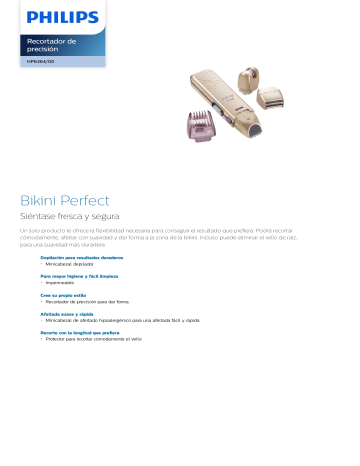 Philips HP6364/00 Recortador de precisión Hoja de datos del producto ...