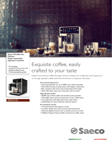Saeco SM5573/10 Saeco PicoBaristo Deluxe Super-automatic espresso ...