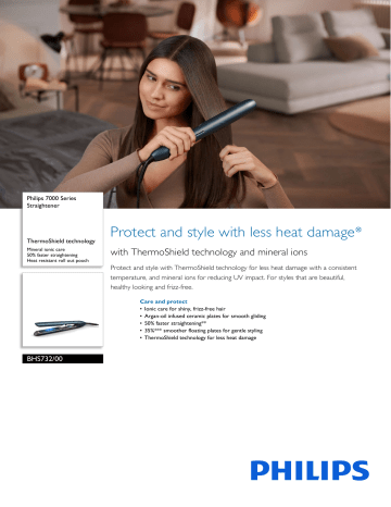 Philips BHS732/00 7000 Series Straightener Product datasheet | Manualzz