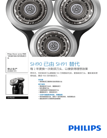Philips SH90/81 Shaver series 9000 飞利浦9000系列电须刀头 製品データシート | Manualzz