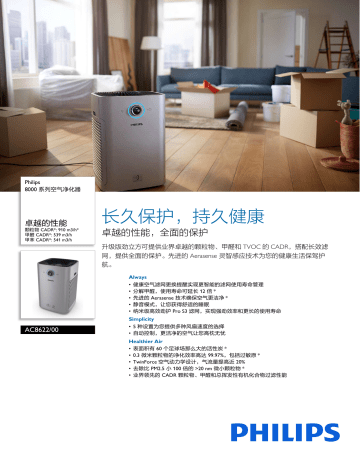 Philips AC8622/00 8000 系列空气净化器 製品データシート | Manualzz