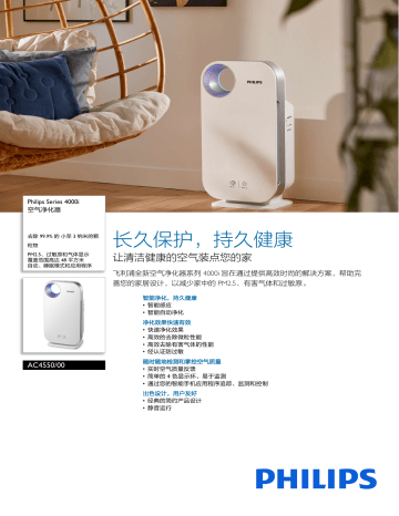 Philips AC4550/00 Series 4000i 空气净化器 製品データシート | Manualzz