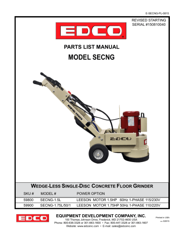 EDCO SECNG Parts Manual | Manualzz