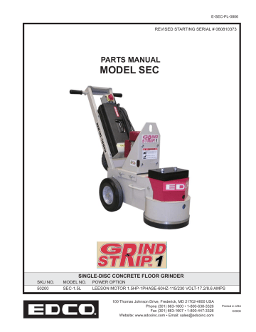 EDCO SEC Parts Manual | Manualzz