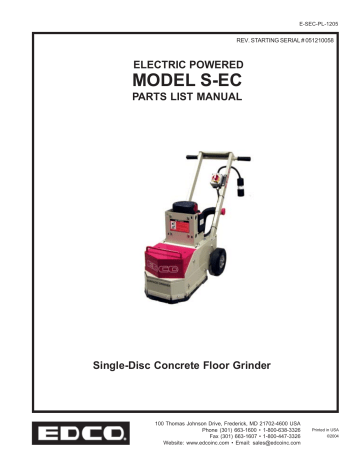 EDCO SEC Parts Manual | Manualzz