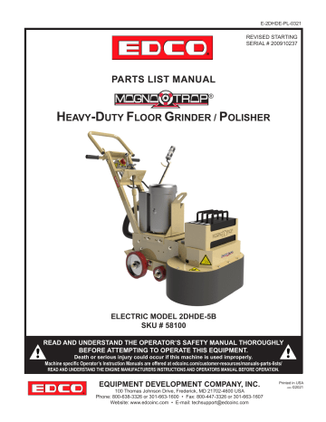 EDCO 2DHDE Parts Manual | Manualzz