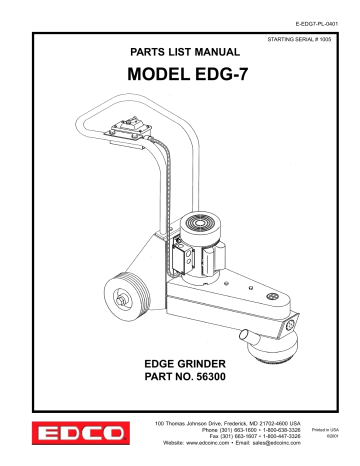 EDCO EDG7 Parts Manual | Manualzz