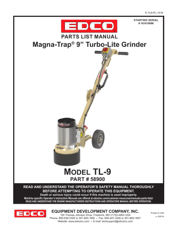 EDCO TL9 Parts Manual | Manualzz